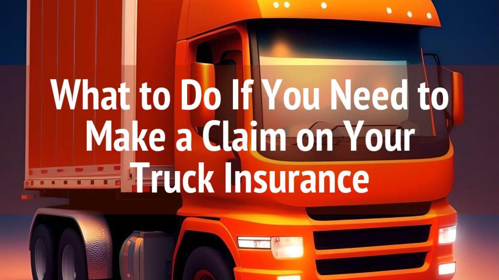 Guide: How to Make a Truck Insurance Claim Effectively